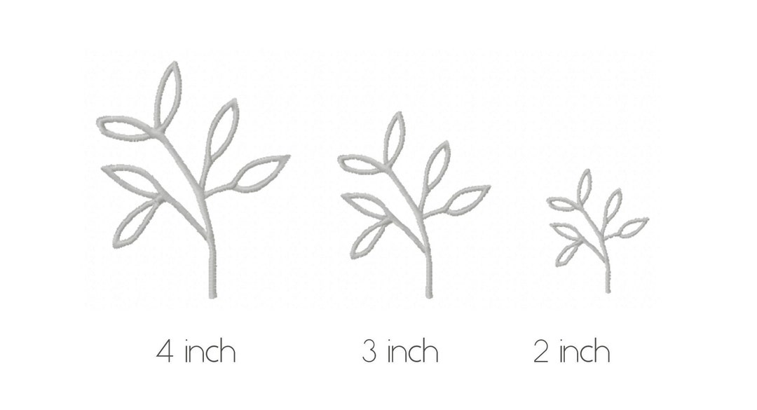 Branch Three Sizes Machine Embroidery Design, Laurel Branch Multisize ...