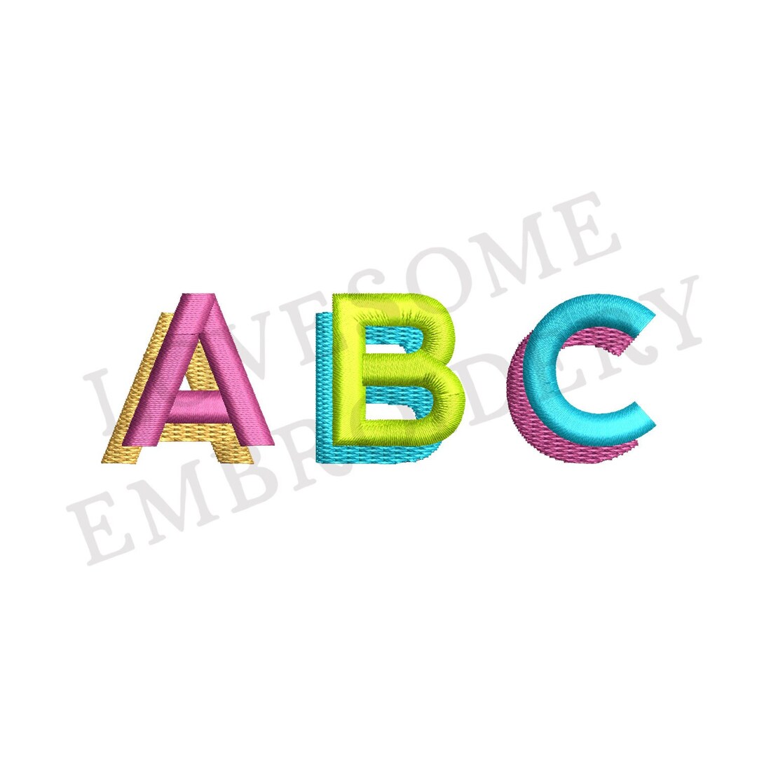 Shadow Monogram 1inch BX Font A-Z Machine Embroidery Font Digital ...