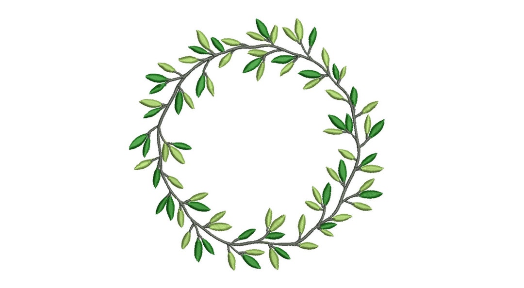 Branch Wreath 4inch Machine Embroidery Design Digital Download ...