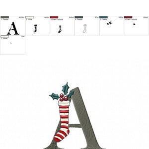 Christmas Stocking Alphabet 4inch A-Z Machine Embroidery Font Digital ...