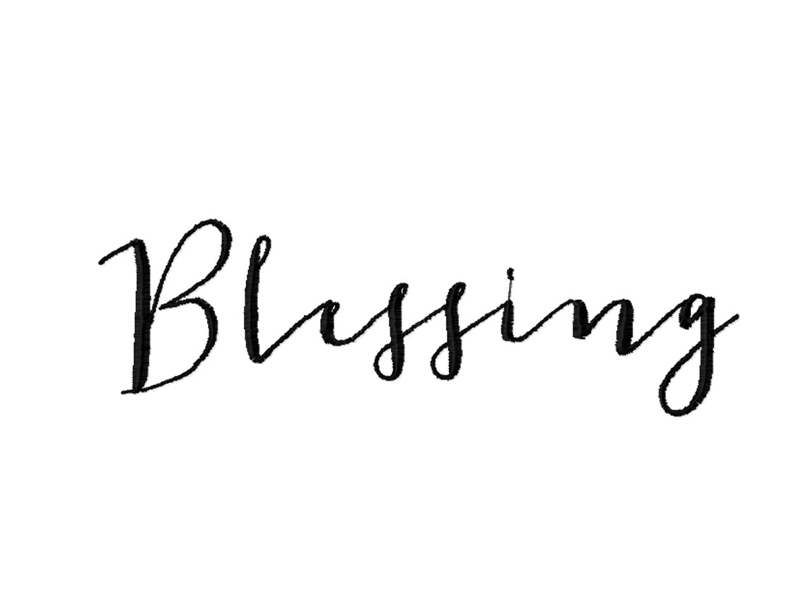 Blessing Script Font A-Z 1inch Machine Embroidery Font Digital Download ...