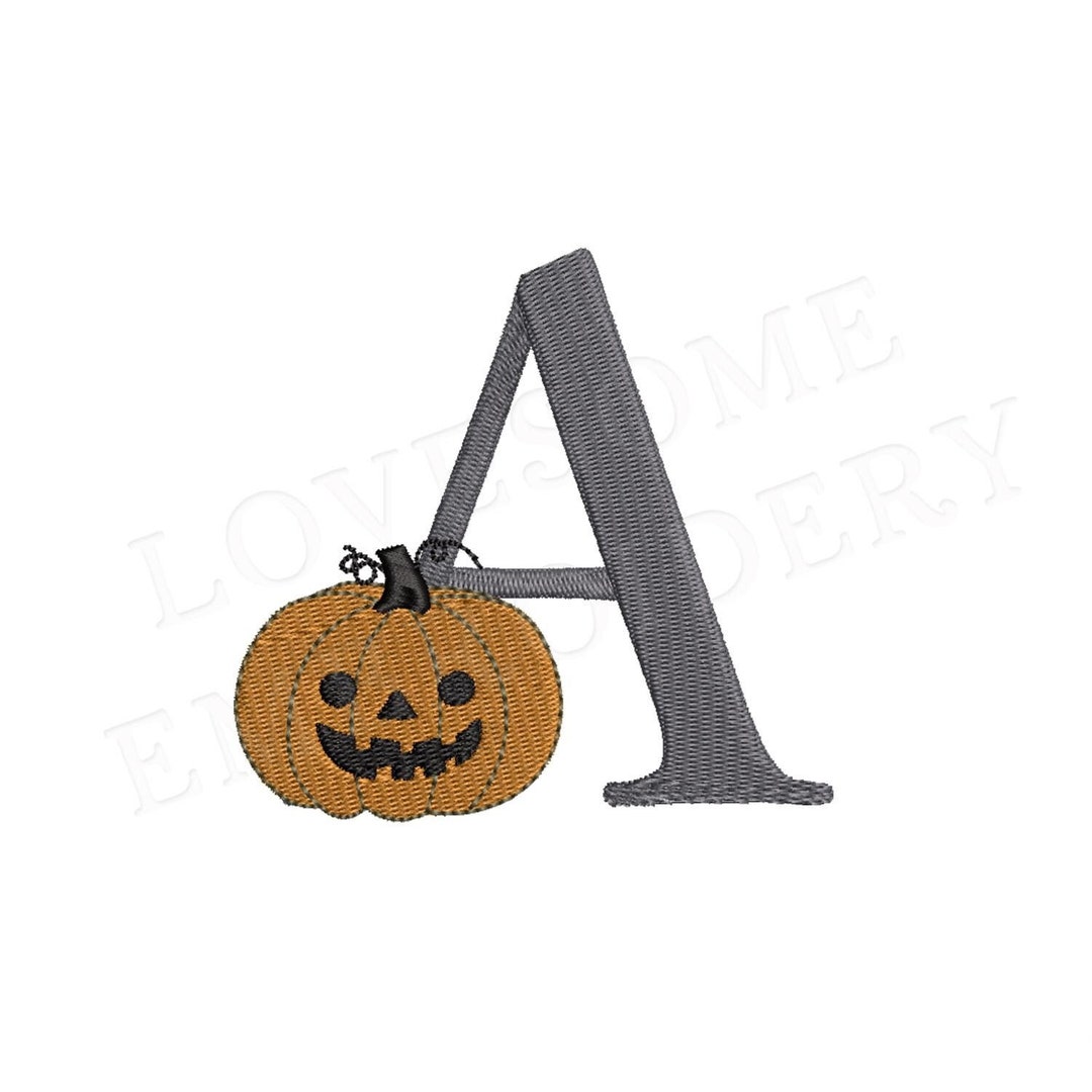 Jack O'lantern Alphabet 3inch A-Z Machine Halloween Embroidery Font ...