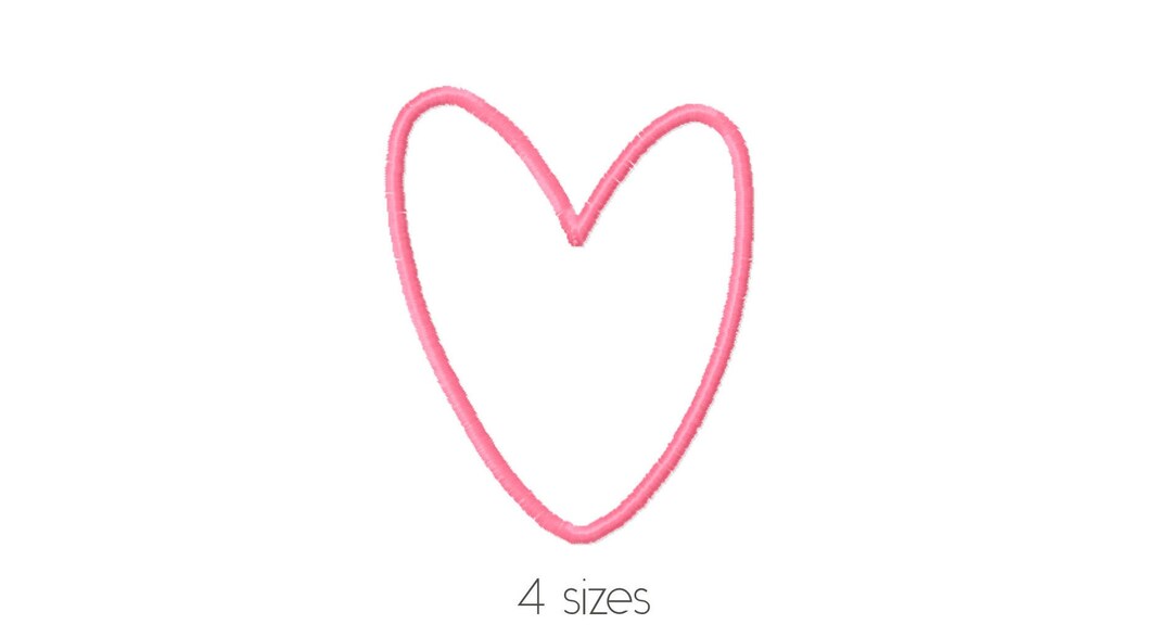 Heart Applique Embroidery Design Four Sizes, Cute Hearts Appli Machine ...