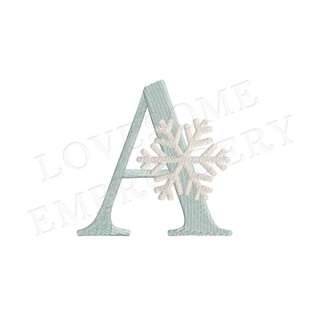 Snowflake Alphabet 3inch A-Z Machine Embroidery Font Digital Download ...