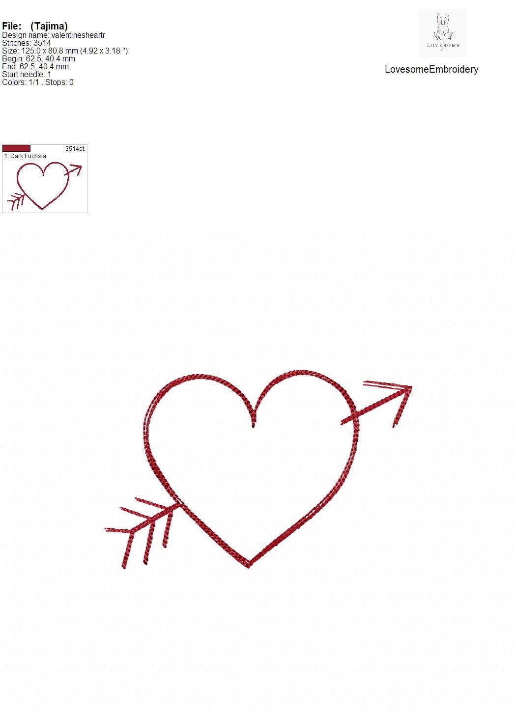 Multisize Heart Three Sizes Valentines Day Machine Embroidery Design ...