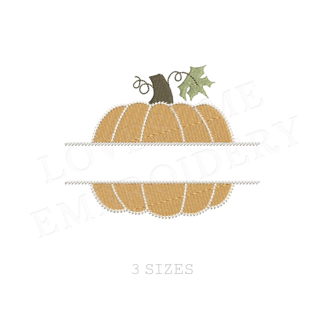 Stylish Pumpkin Split Multisize Embroidery Design in Three Sizes ...
