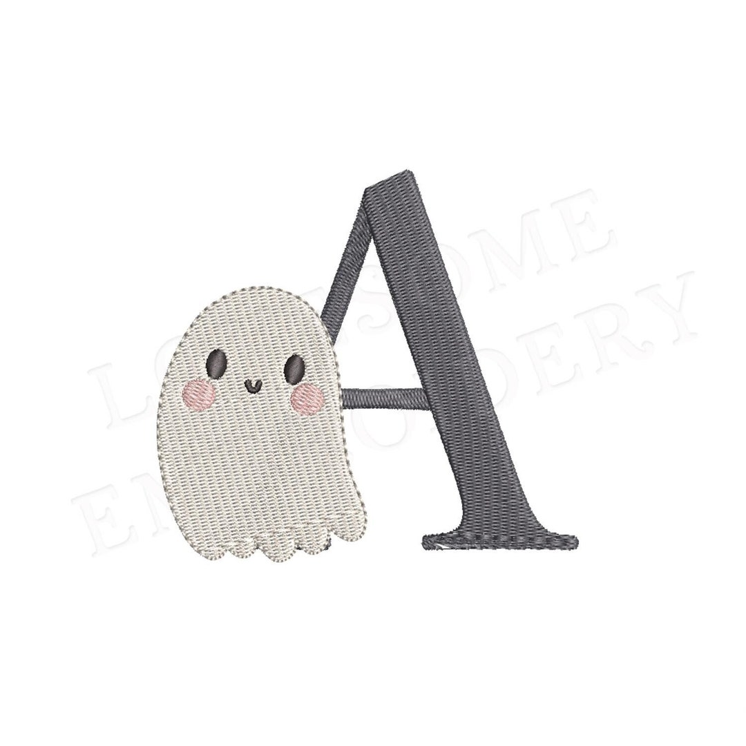 Cute Ghost Alphabet 4inch A-Z Machine Embroidery Font Digital Download ...