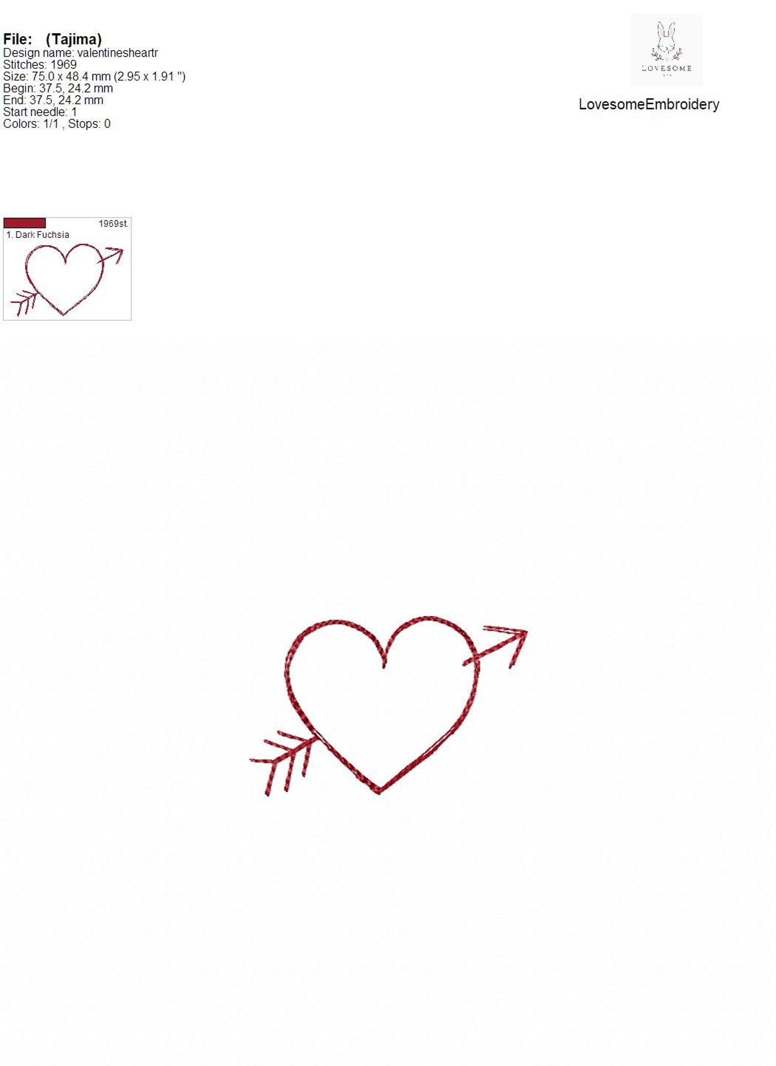 Multisize Heart Three Sizes Valentines Day Machine Embroidery Design ...