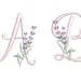Lavender Script 3inch A-Z Machine Embroidery Font Elegant Floral Script ...