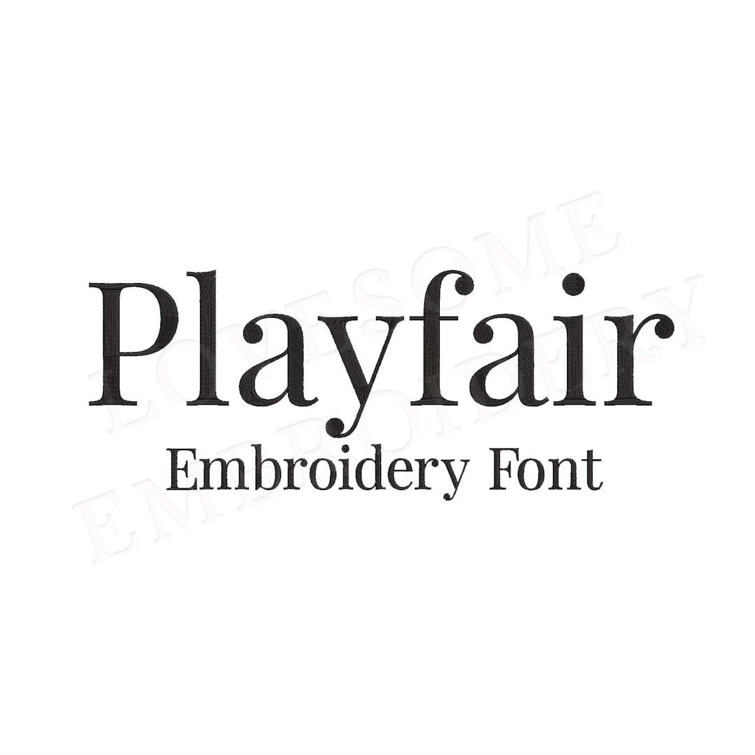 Playfair Regular 3inch Embroidery Font A-Z Machine Embroidery Font ...