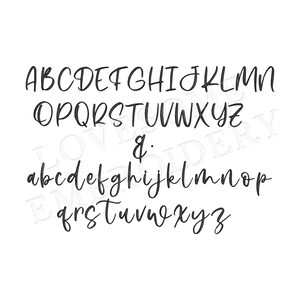 Pamela Script Font A-Z 1inch Machine Embroidery Font Digital Download ...