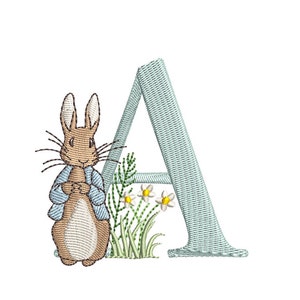 Peter Rabbit 3inch Alphabet A-Z Machine Embroidery Font Digital ...