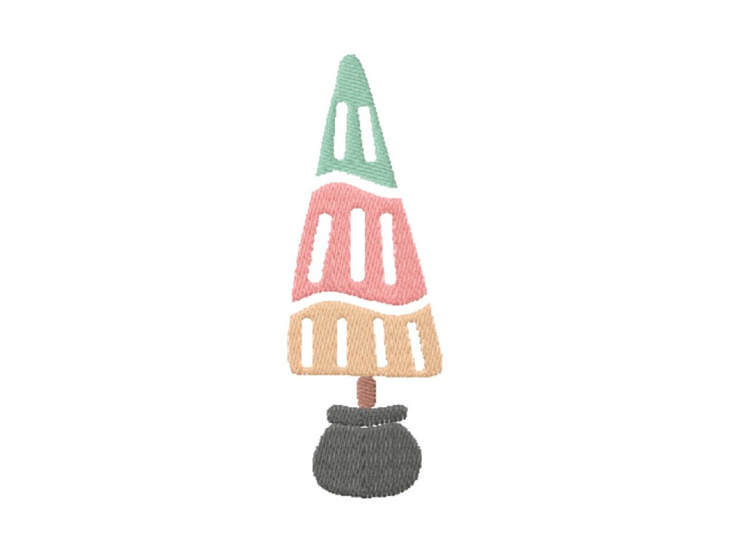 Christmas Tree 4x4 Pastel Colors Embroidery Design, Cute Holiday Tree ...