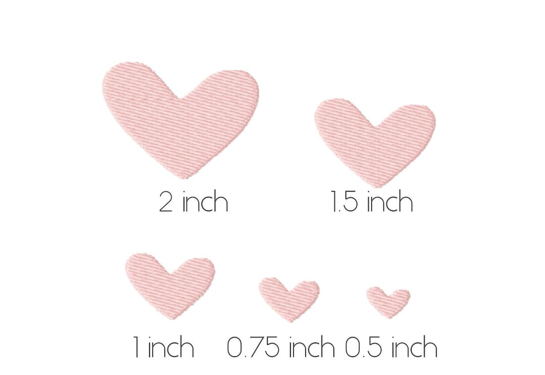 Heart Mini Embroidery Design Five Sizes, Tiny Hearts Fill Stitch ...
