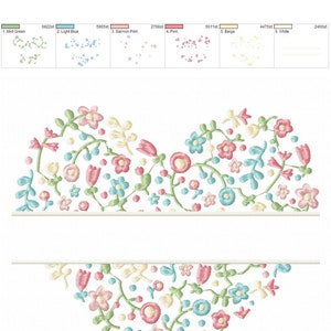 Floral Fill Heart Split 8inch Embroidery Design Machine Embroidery File ...