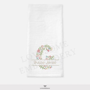 NEW Split Floral Letter G 4inch Machine Embroidery Design Dainty ...