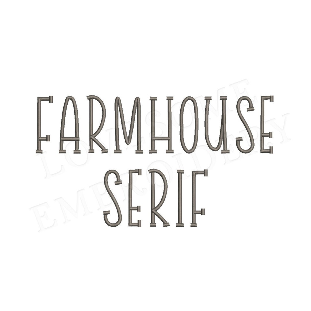 Farmhouse Serif 5inch Font A-Z Machine Embroidery Font Digital Download ...