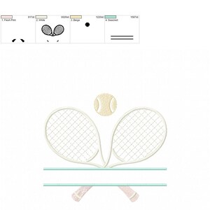 Tennis Rackets Split 5inch Embroidery Design, Sports Machine Embroidery ...