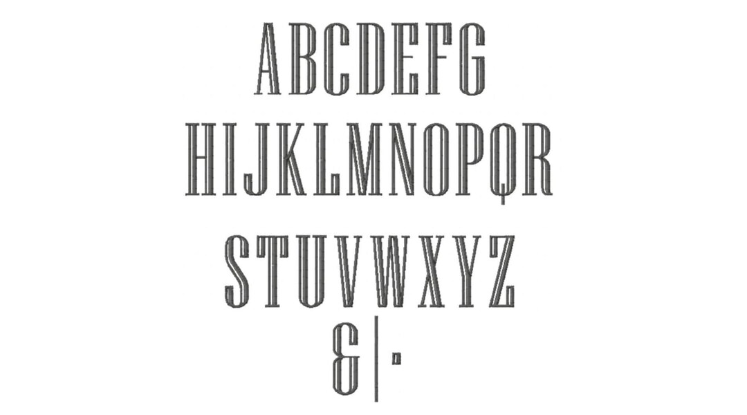 Niagara Monogram Font A-Z 1inch Machine Embroidery Font Digital ...