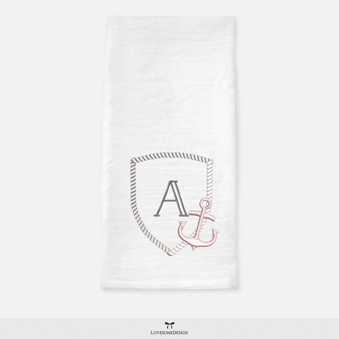 Anchor Rope Crest 4inch Embroidery Design, Nautical Machine Embroidery ...