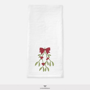 Mistletoe 4inch Embroidery Design, Modern Christmas Embroidery Design ...