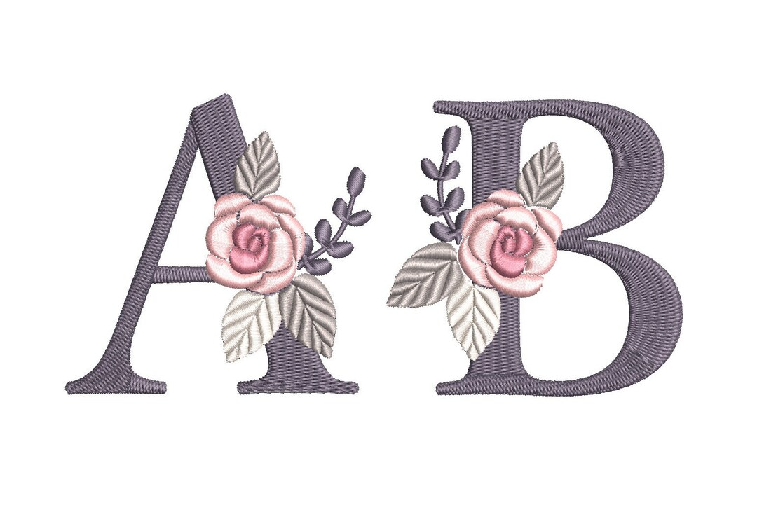 Floral Chic 3inch A-Z Machine BX Embroidery Font Digital Download ...