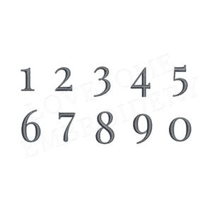 Playfair Numbers 0-9 Three Sizes, 1.25inch 1.5inch 2inch Machine ...