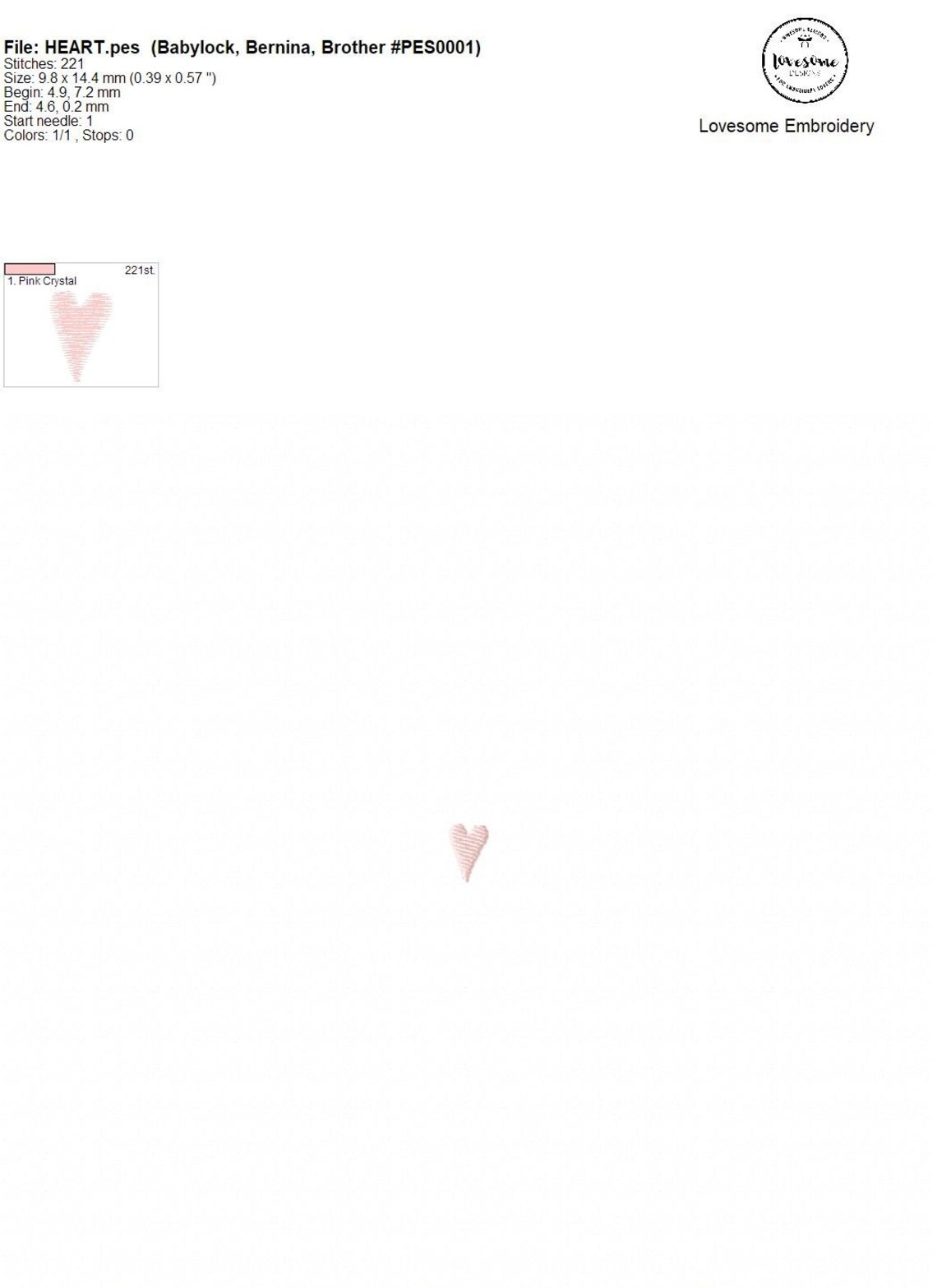 Heart Mini Embroidery Design Four Sizes, Tiny Hearts Fill Stitch ...