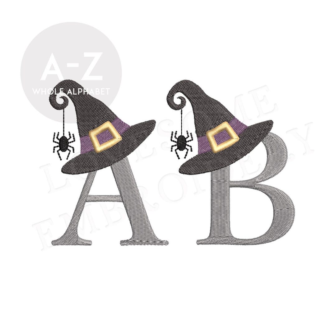 Witch Hat Alphabet 3inch A-Z Machine Embroidery Font Digital Download ...