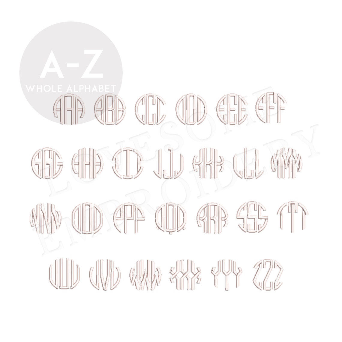 Circle Puff Stitch 3inch A-Z Three Letters Monogram, Puff 3D Foam ...