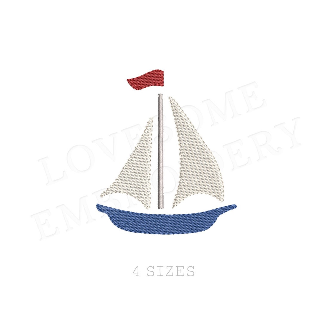 Sail Boat Mini Embroidery Design Multisize, Nautical Machine Embroidery ...