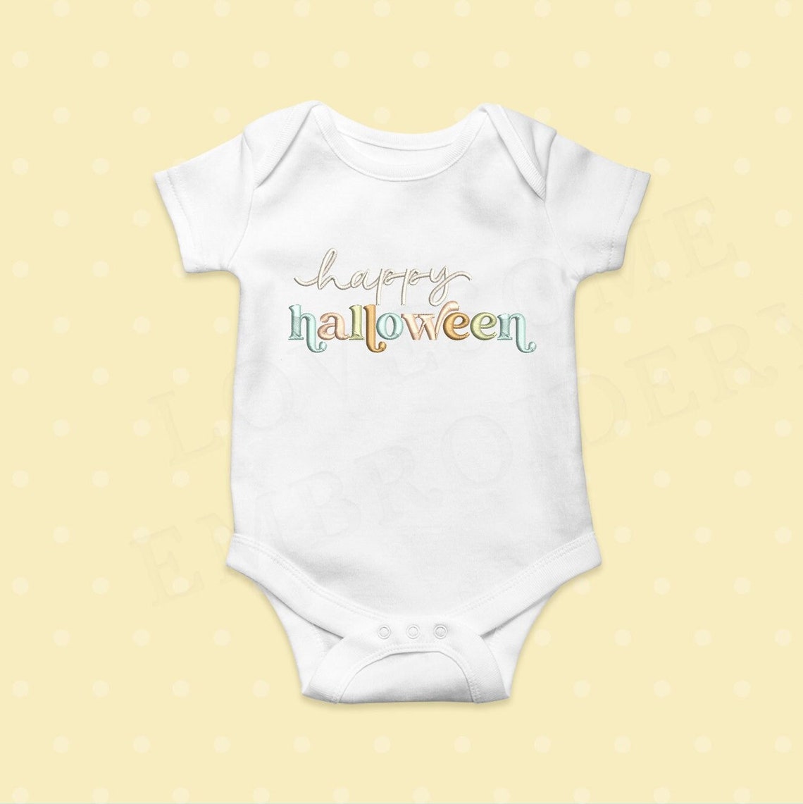 Happy Halloween 4inch Machine Embroidery Design, Retro Style Funky ...