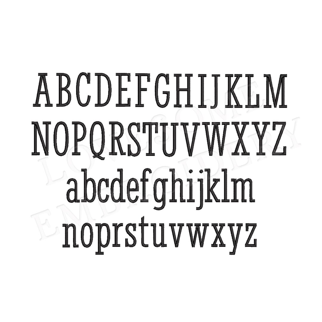 Rockwell Narrow 1.5inch Embroidery Font A-Z Machine Embroidery Font ...