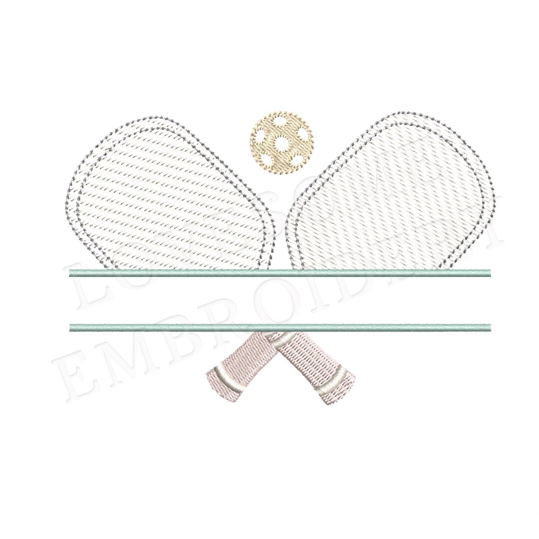 Pickleball Split 4inch Quick Stitch Embroidery Design, Sports Machine ...