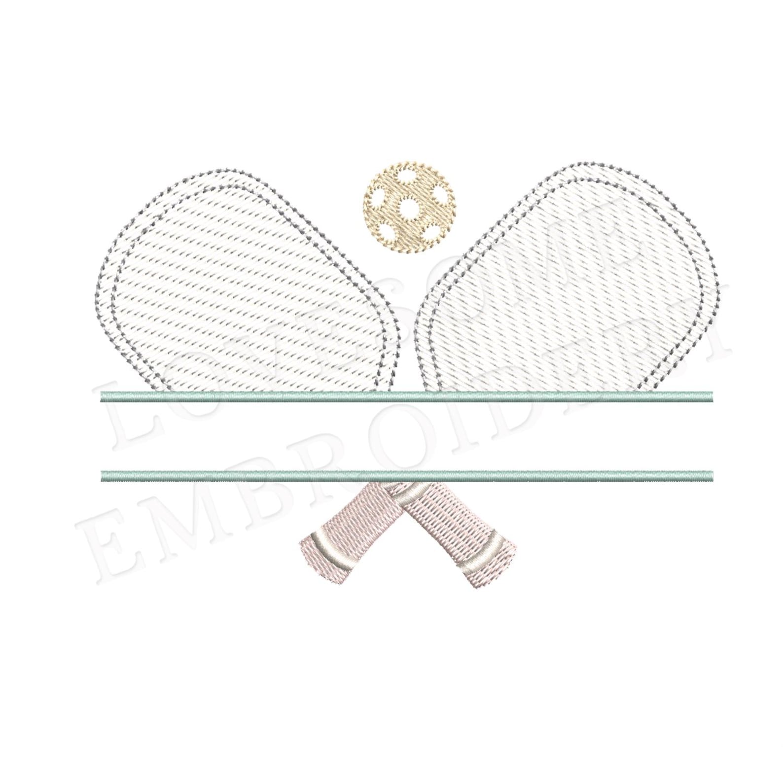 Pickleball Split 4inch Quick Stitch Embroidery Design, Sports Machine ...