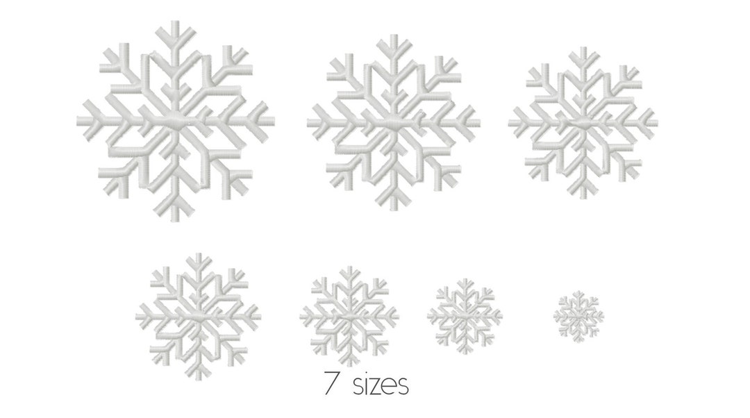 Snowflake Seven Sizes Machine Embroidery Design, Snow Flake Multisize ...