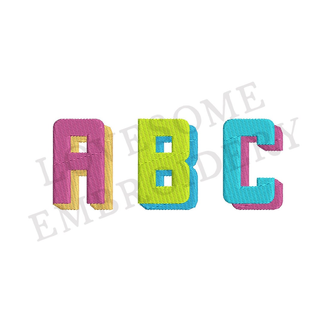 Shadow Cornerstone 2inch Monogram Font A-Z Machine Embroidery Font ...