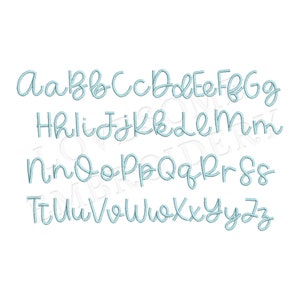Brooke Script 2inch Satin Stitch Font A-Z, Cursive Run Stitch Font ...