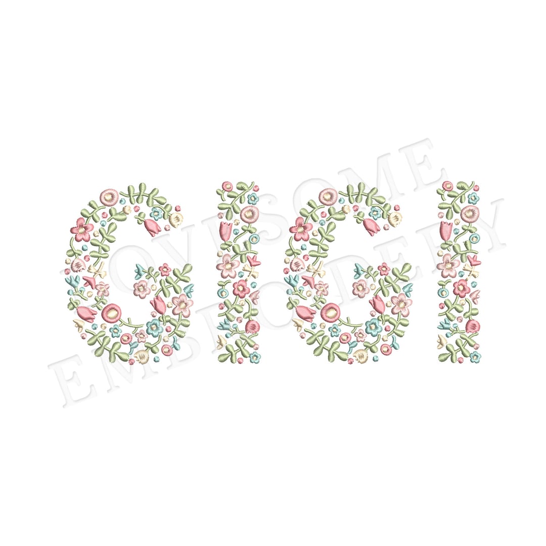 Floral Gigi 5x7 Embroidery Design, Modern Floral Fill Embroidery File ...