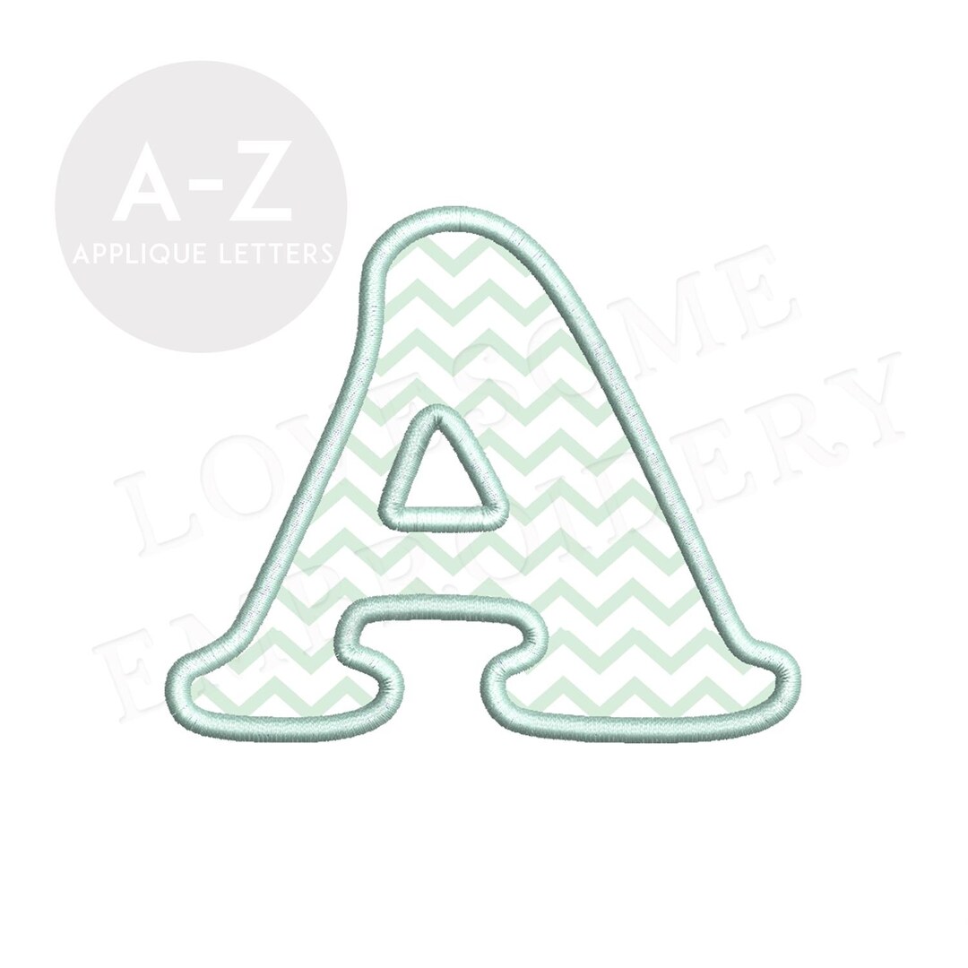 Cooper 4inch Applique Uppercase Letters A-Z Embroidery BX Font ...