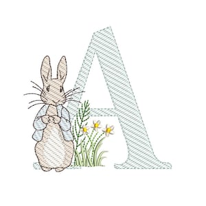 Peter Rabbit 3inch Quick Stitch Alphabet A-Z Machine Embroidery Font ...