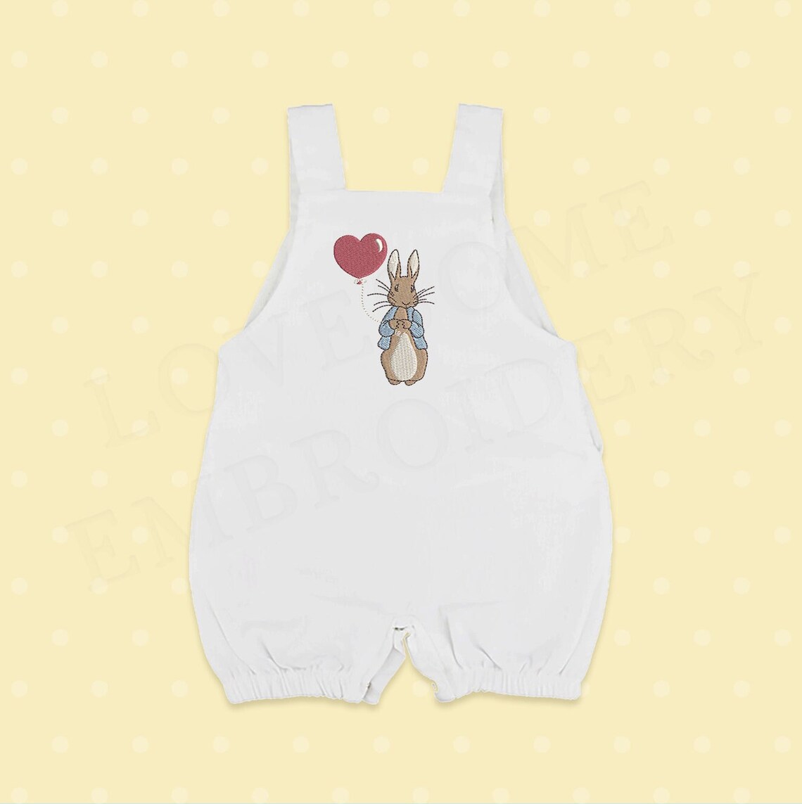 Peter Rabbit With Heart Balloon 4x4 Valentines Day Machine Embroidery ...