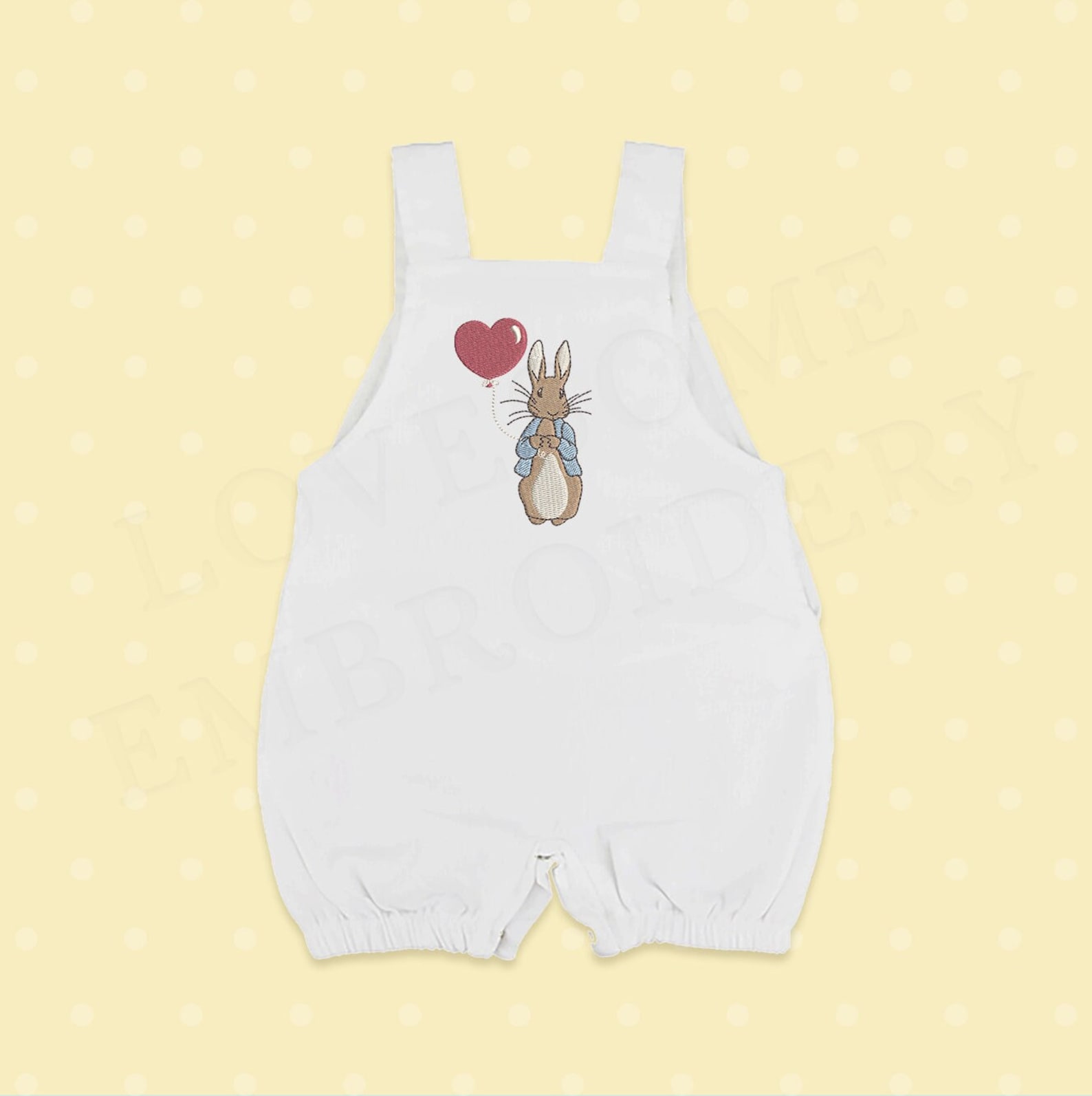 Peter Rabbit With Heart Balloon 4x4 Valentines Day Machine Embroidery ...