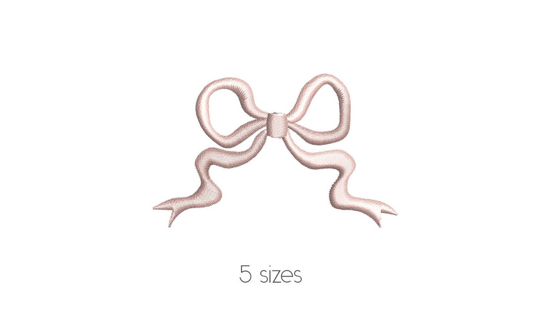 Stylish Bow Five Sizes Machine Embroidery Design, Lovely Mini Bows ...