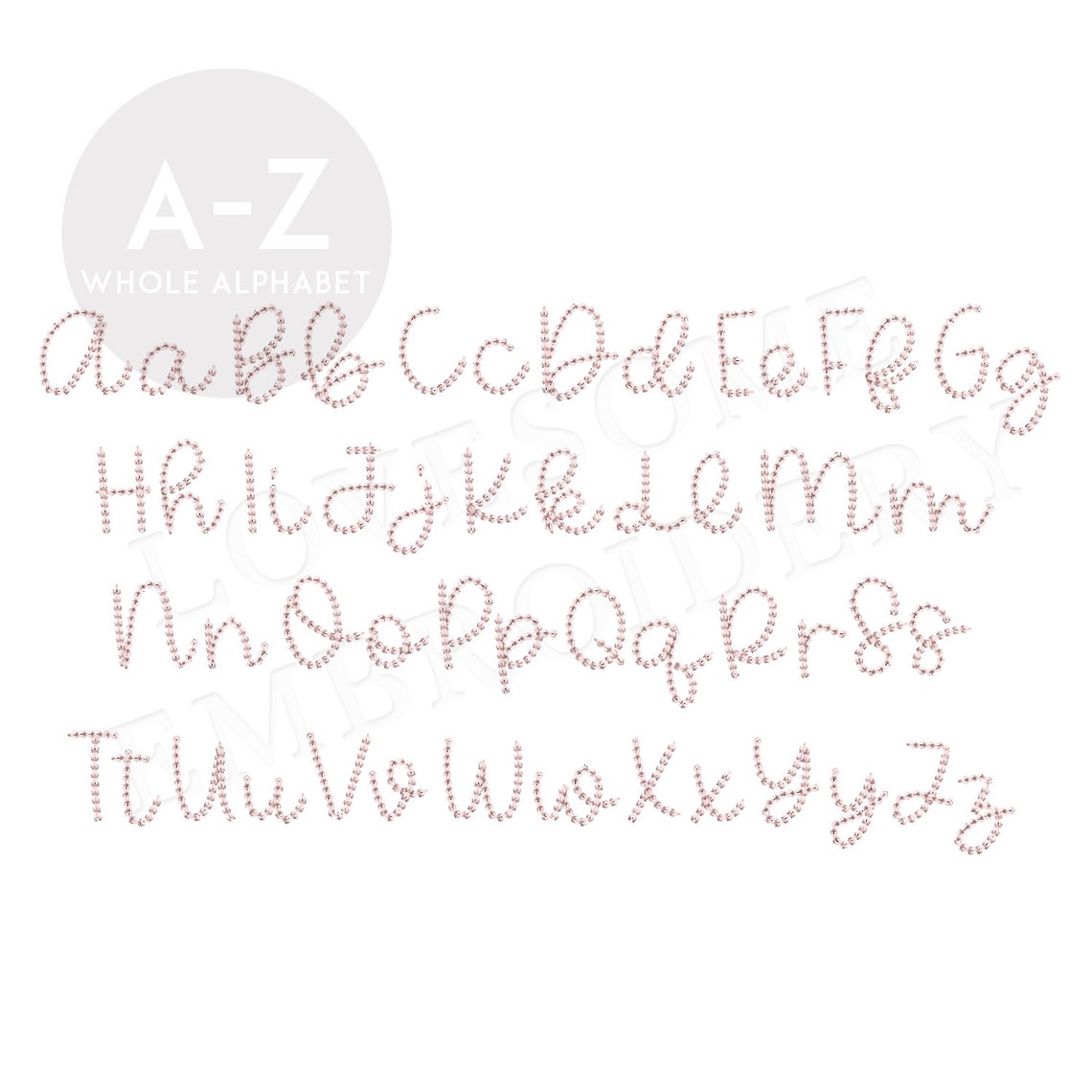 Chain Script Font A-Z 1inch Cursive Chain Stitch Machine Embroidery ...