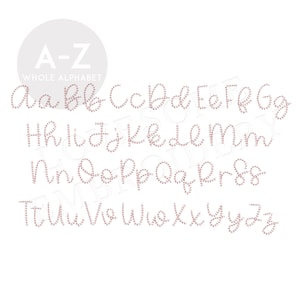 Chain Script Font A-Z 1inch Cursive Chain Stitch Machine Embroidery Font Digital Download ...
