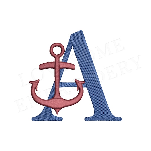Anchor Monogram Embroidery Design - Etsy