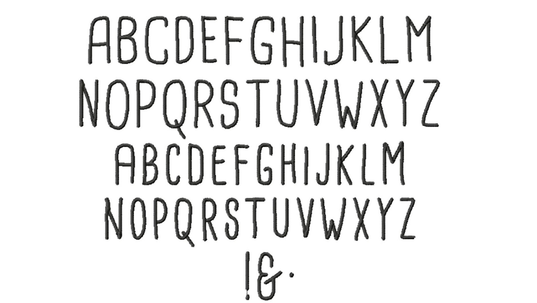 Simple Embroidery Font A-Z 1inch Machine Embroidery Font Digital ...