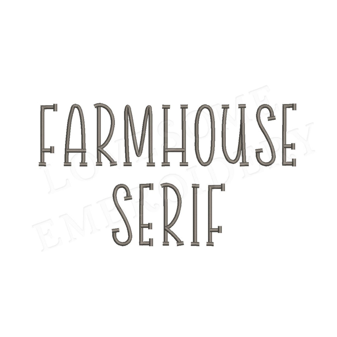 Farmhouse Serif 4inch Font A-Z Machine Embroidery Font Digital Download ...