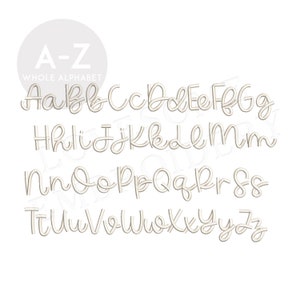 Brooke Puff 1.5inch Script Font A-Z Machine Embroidery Cursive Letters ...